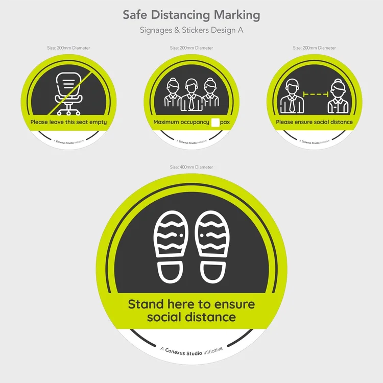 Free Social Distancing Stickers & Posters for the Office — Conexus Studio