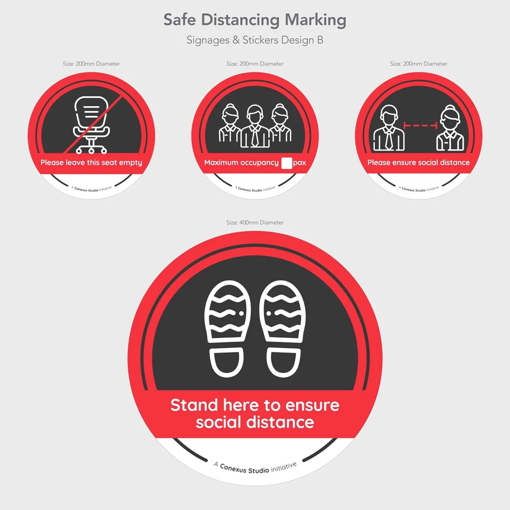 Free Social Distancing Stickers & Posters for the Office — ⚫⚪ Conexus ...