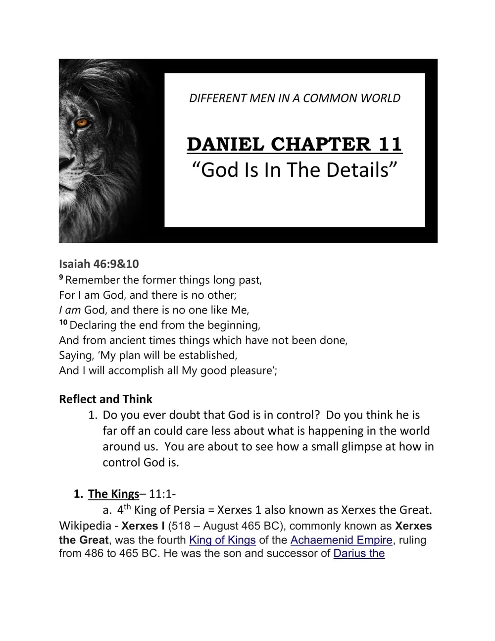 Different Men in a Common World, Daniel-Week 11 — Barn45
