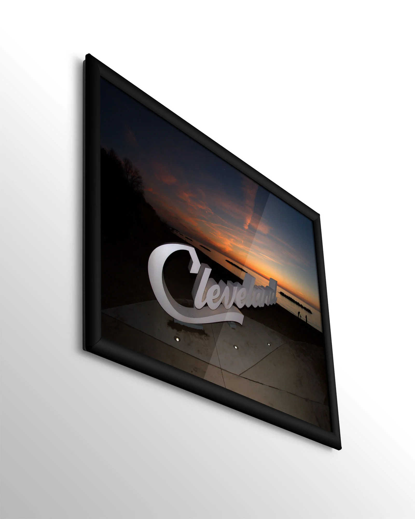 Cleveland Script Sign in Euclid Creek Park at Night — Big Picture Cleveland