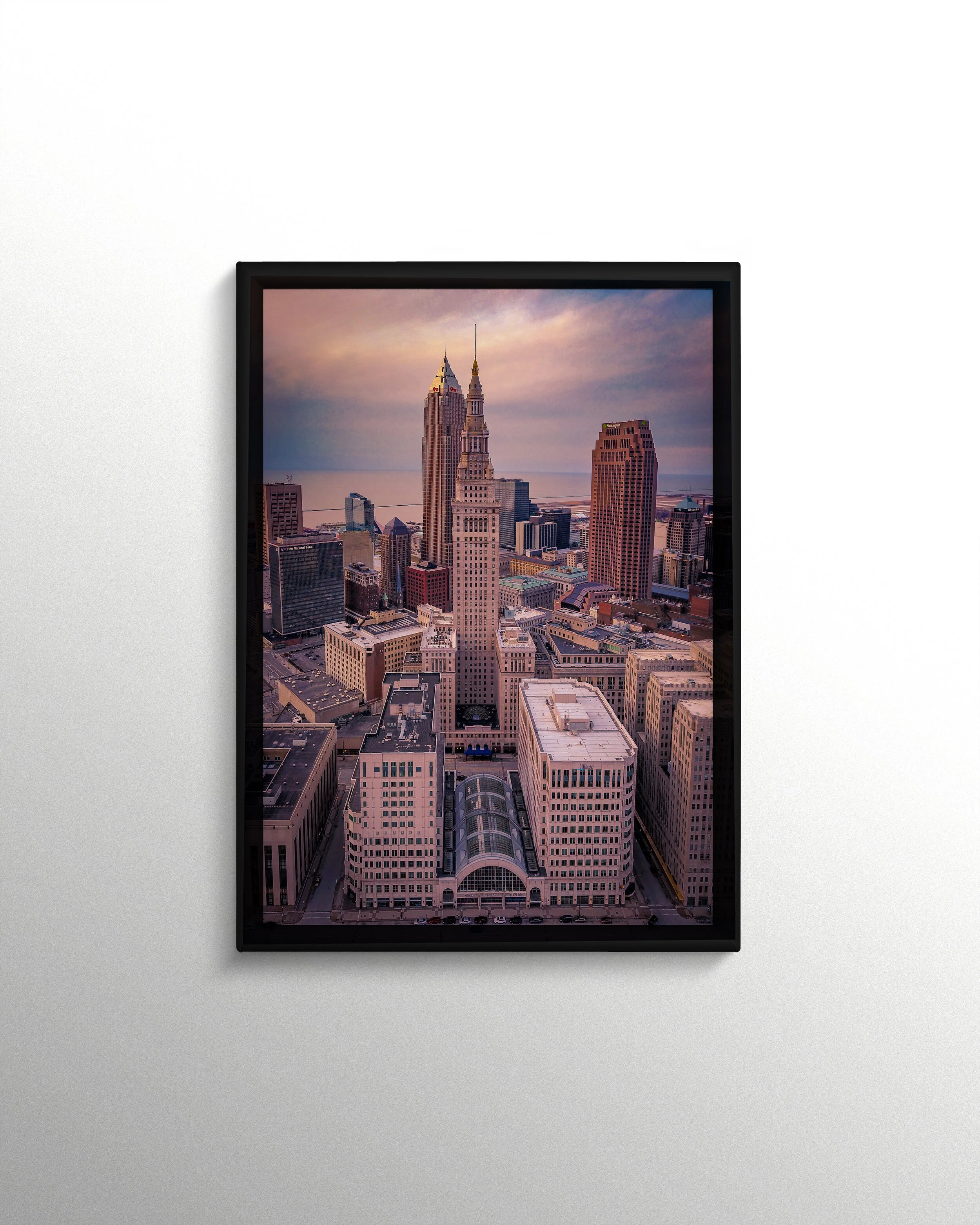 Cleveland Skyline Scene in Blue & Green Photo — Big Picture Cleveland