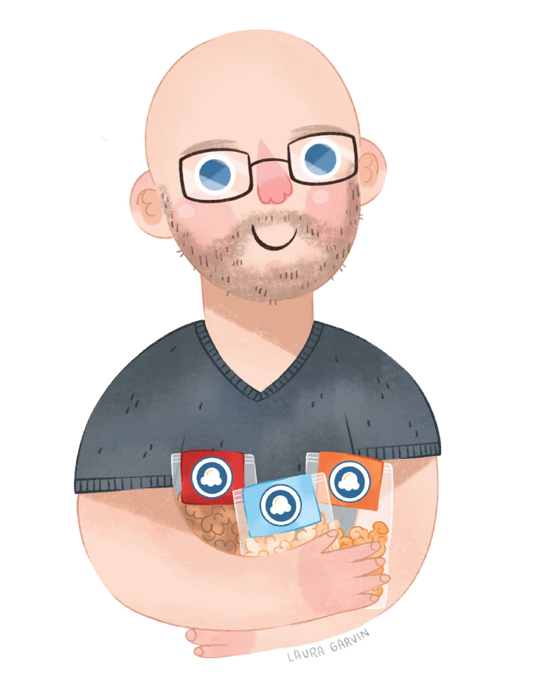 Popcorn Label Illustration Process — Laura Garvin Illustration