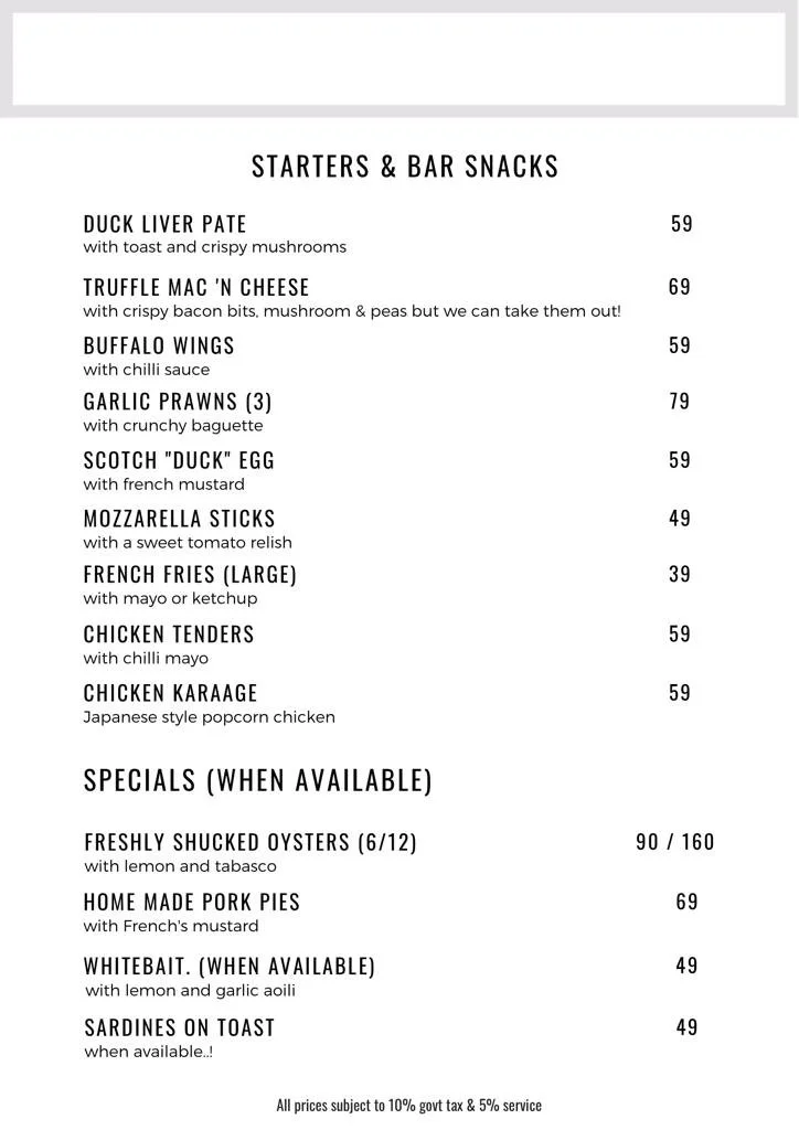 Menu — The Fire Station