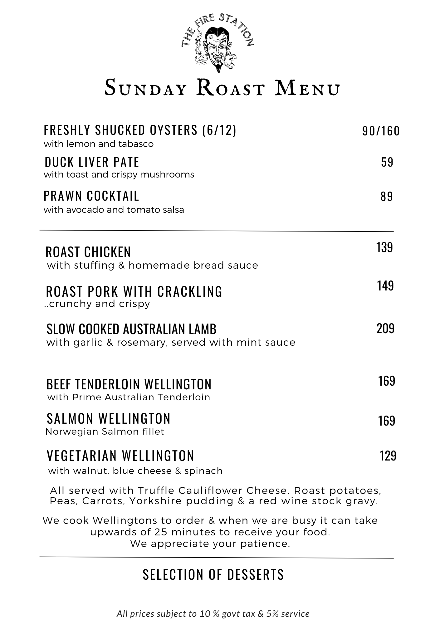 Menu — The Fire Station