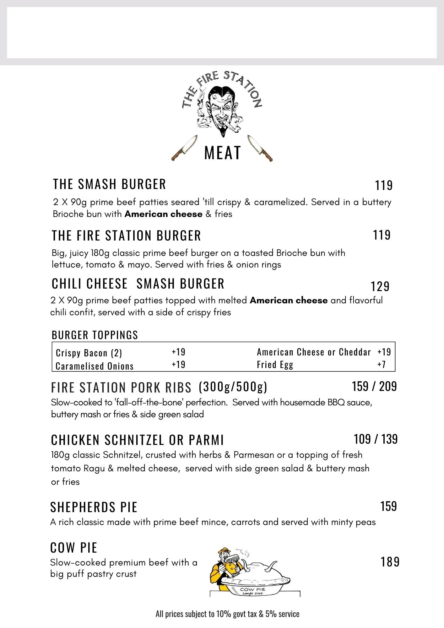 Menu — The Fire Station