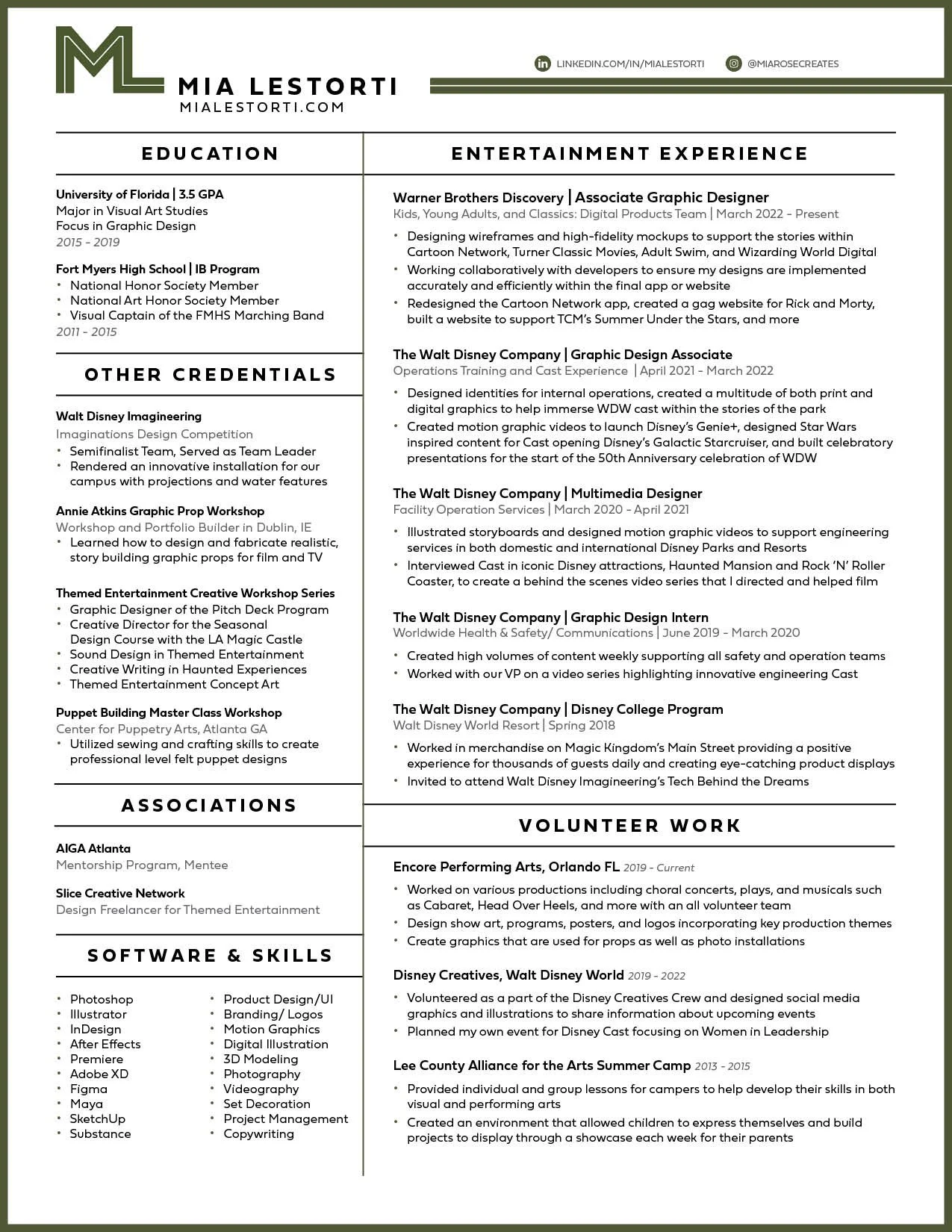 RESUME — Mia Lestorti