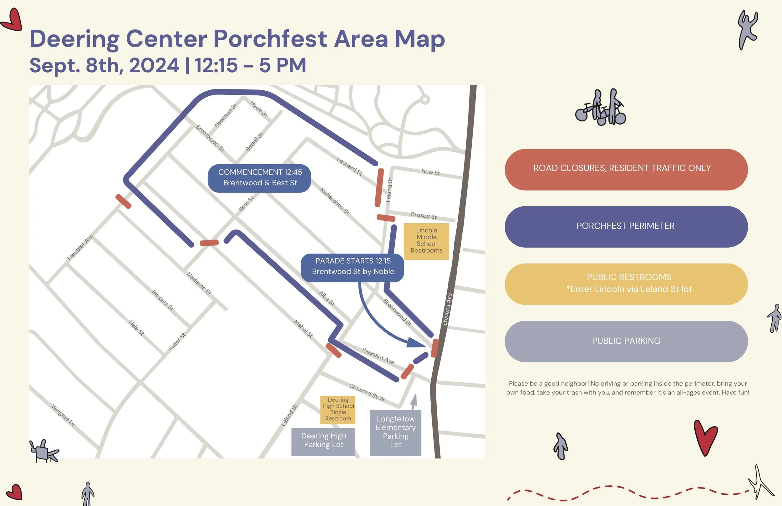 2024 Porchfest Road Map, Food, Restrooms, Info — Deering Center ...