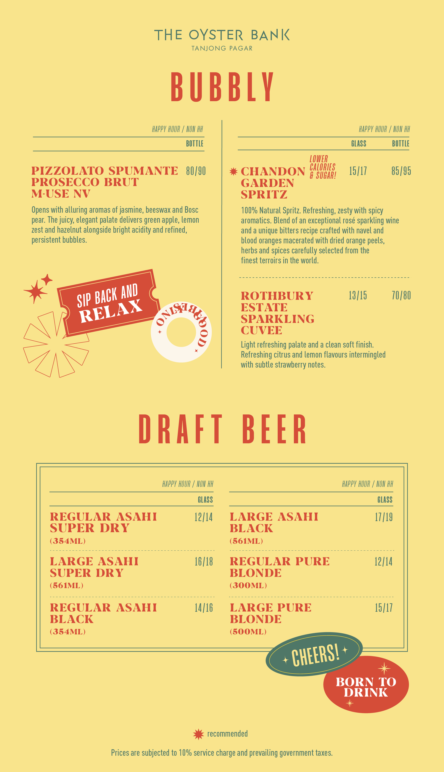 TANJONG PAGAR MENU — THE OYSTER BANK