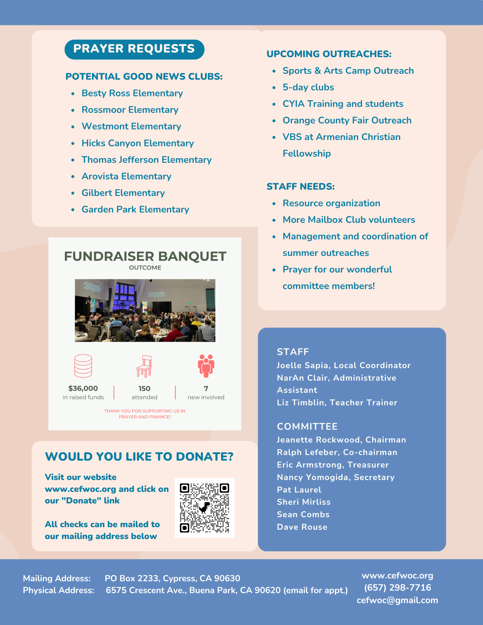 Newsletter — Child Evangelism Fellowship of West Orange County