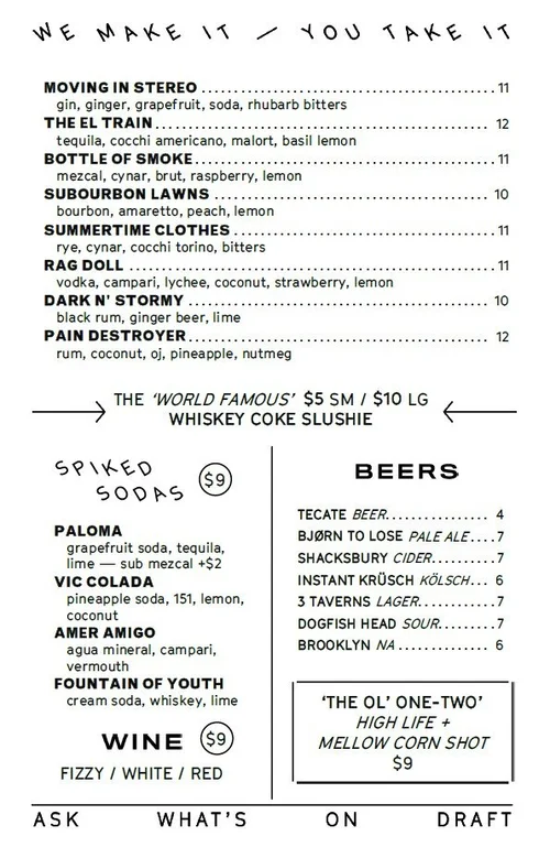 Menu — Victory Sandwich