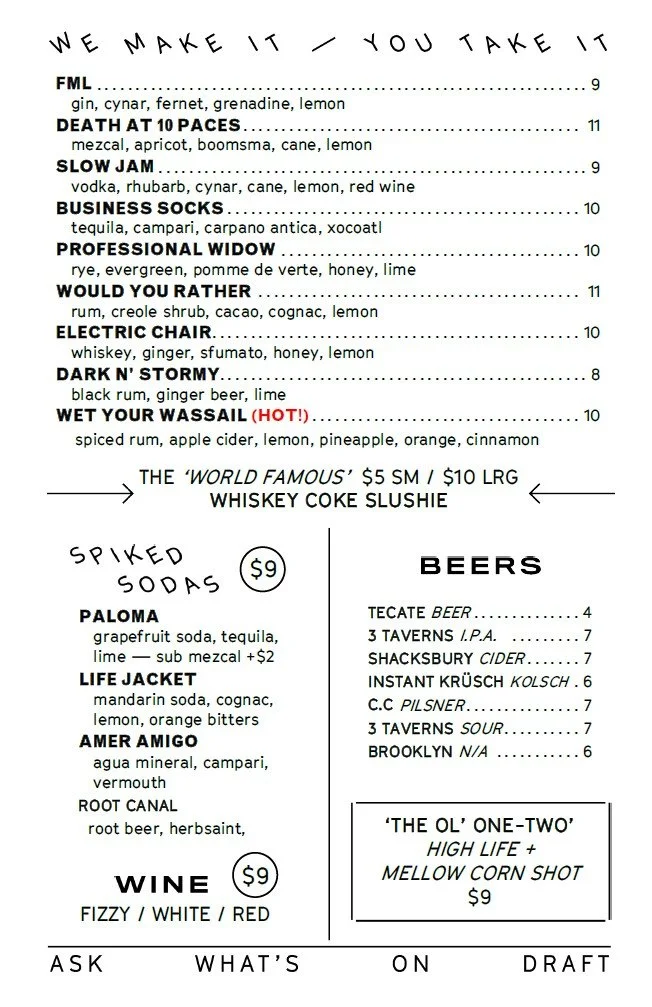 Menu — Victory Sandwich