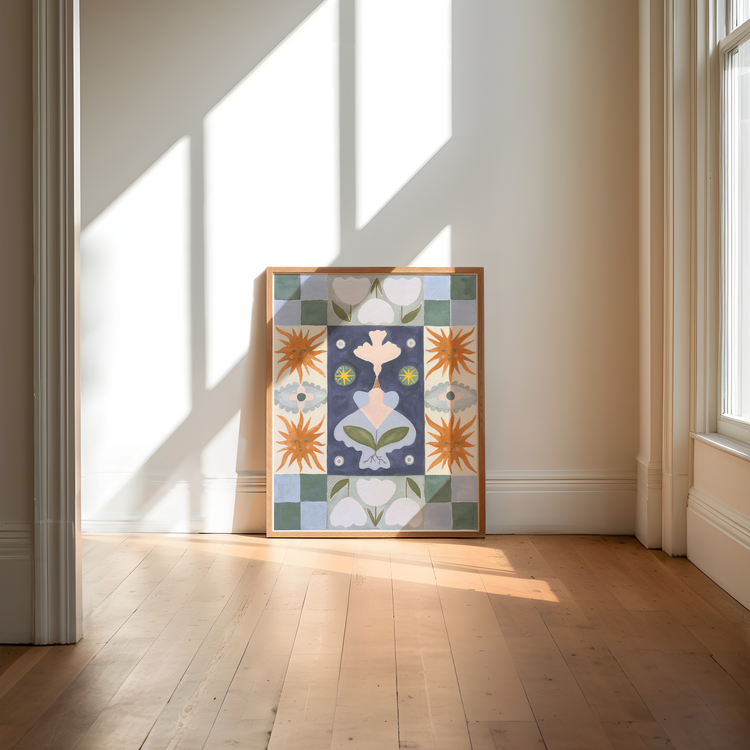 Daffodil Tile— Blue — Meredith Walker Studio
