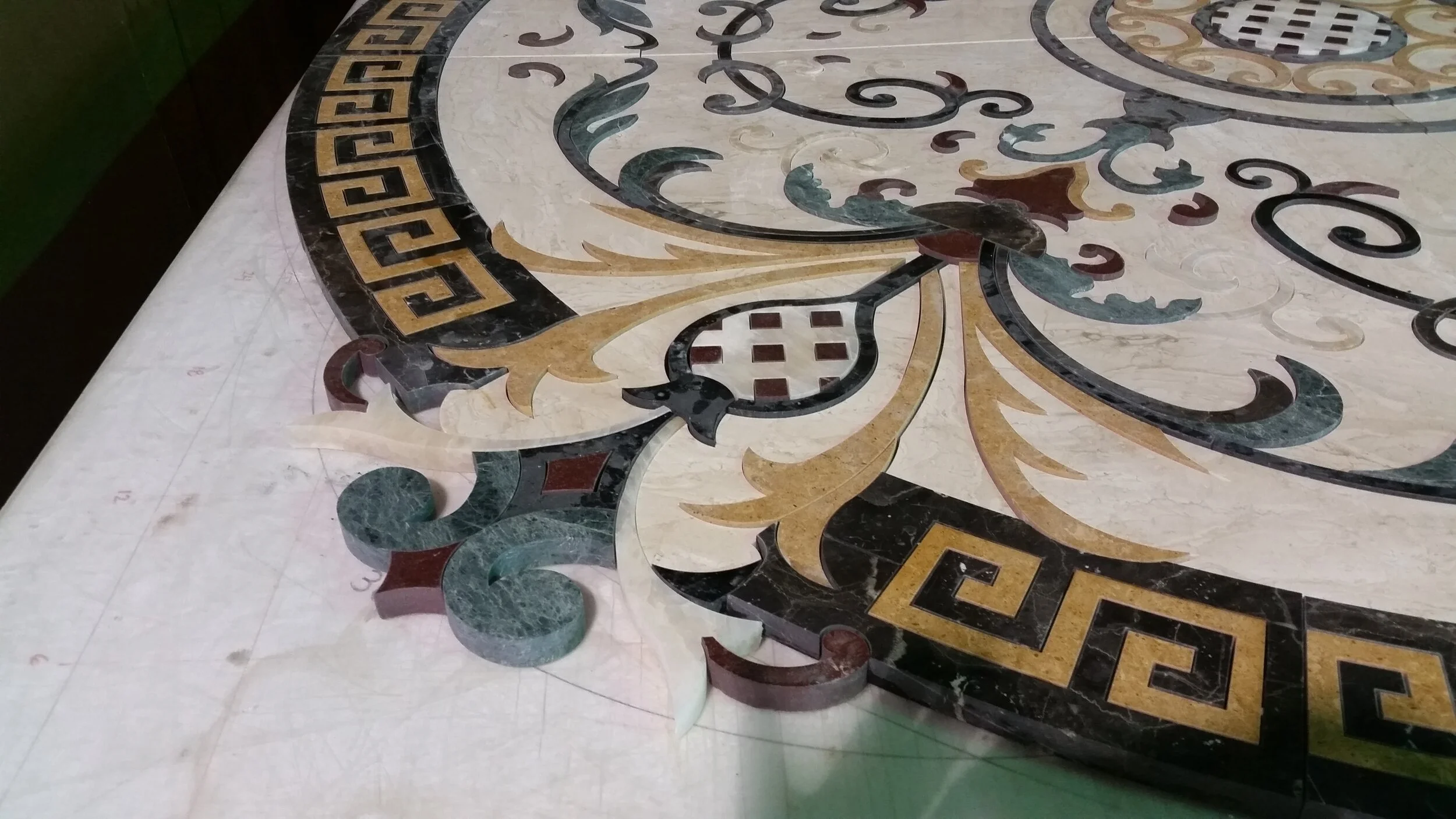 Water Jet Cut Tile Design