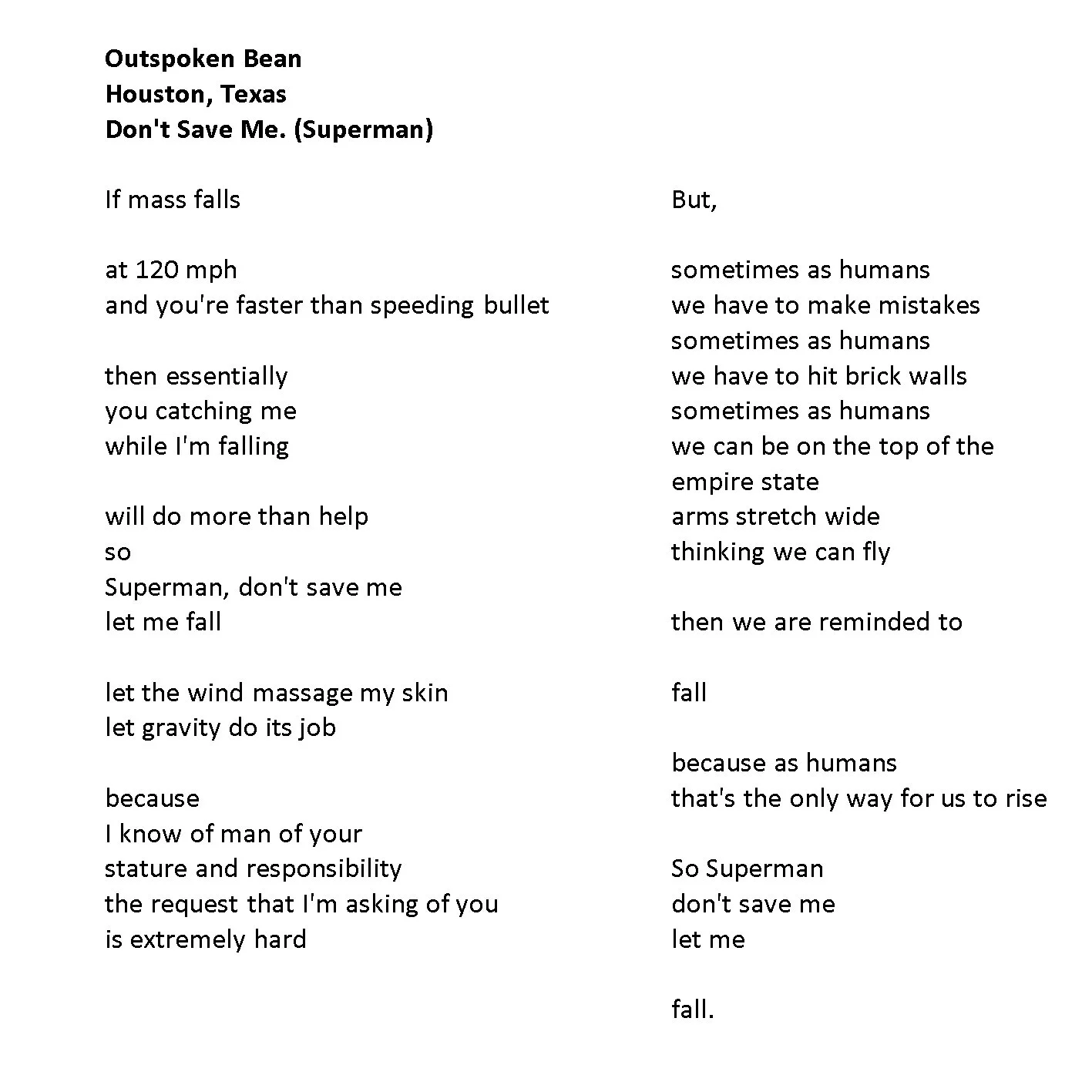 Outspoken Bean-2021 — Color:Story Literary:Visual::Words:Art