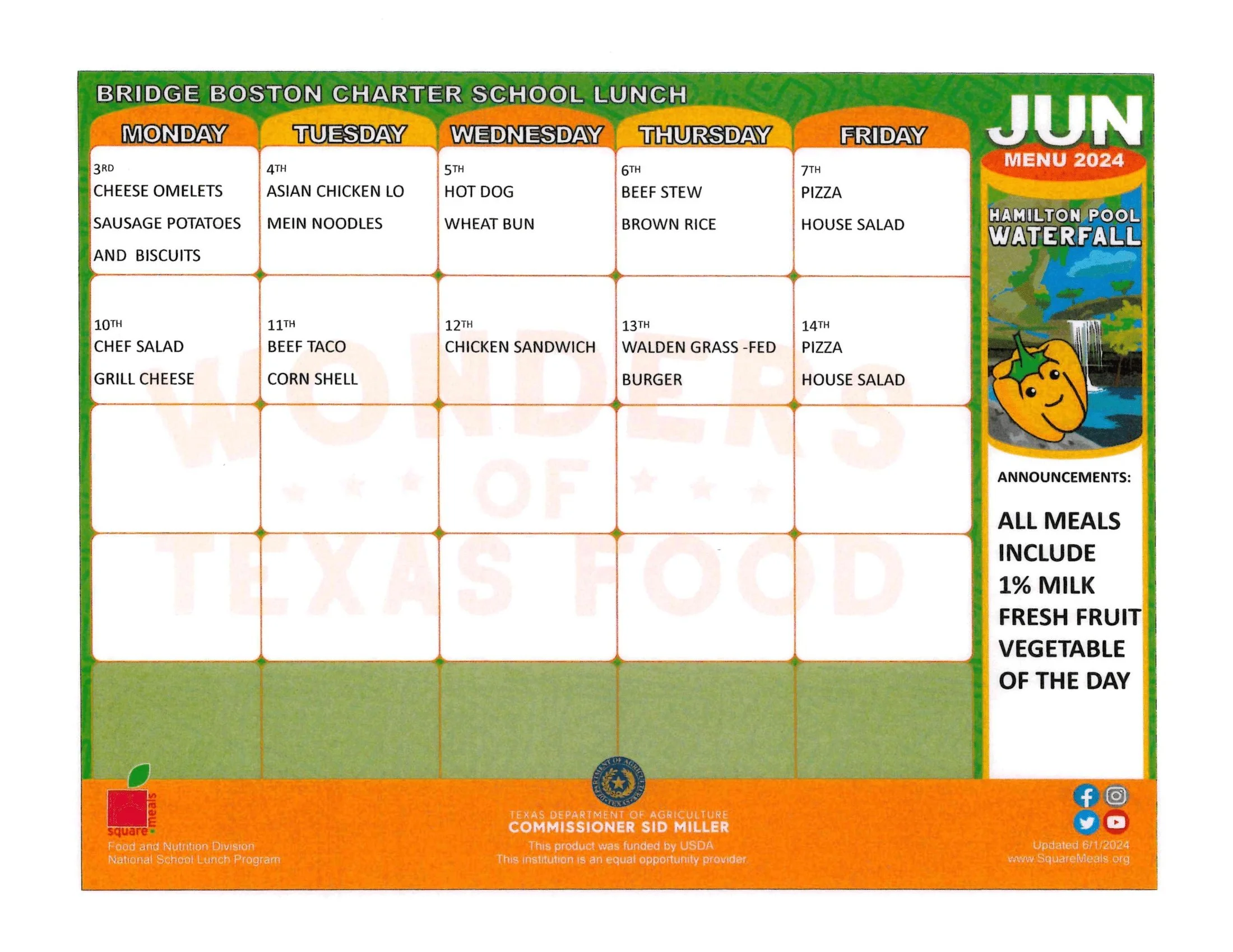 Menus — Bridge Boston Charter School