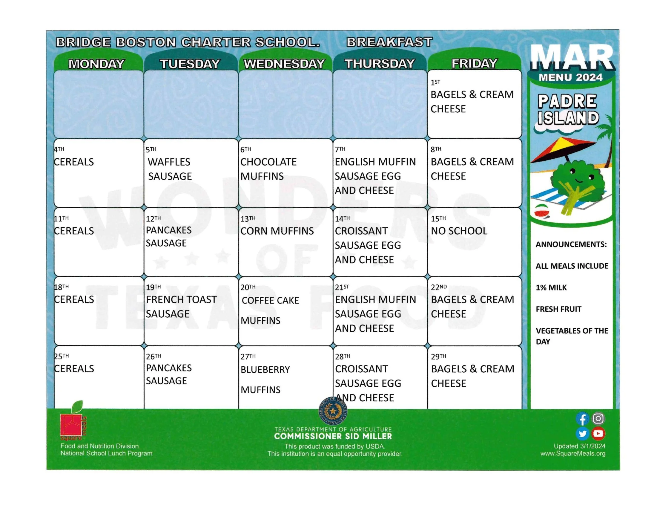 Menus — Bridge Boston Charter School