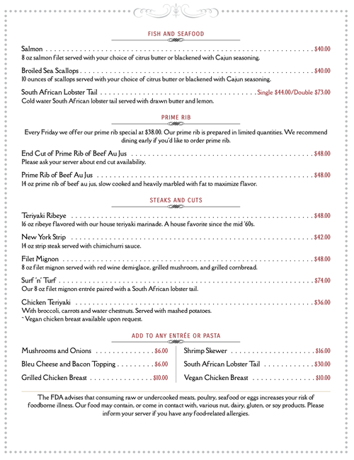 View the Menu — The Walpack Inn