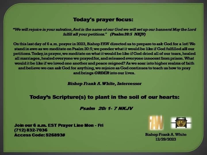 Daily Prayer Focus — FAW Ministries