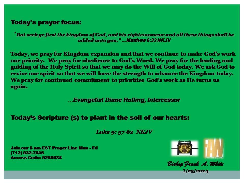 Daily Prayer Focus — FAW Ministries