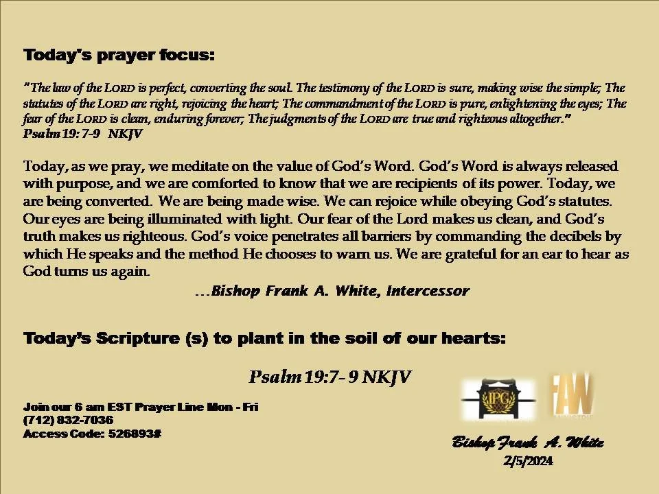 Daily Prayer Focus — FAW Ministries