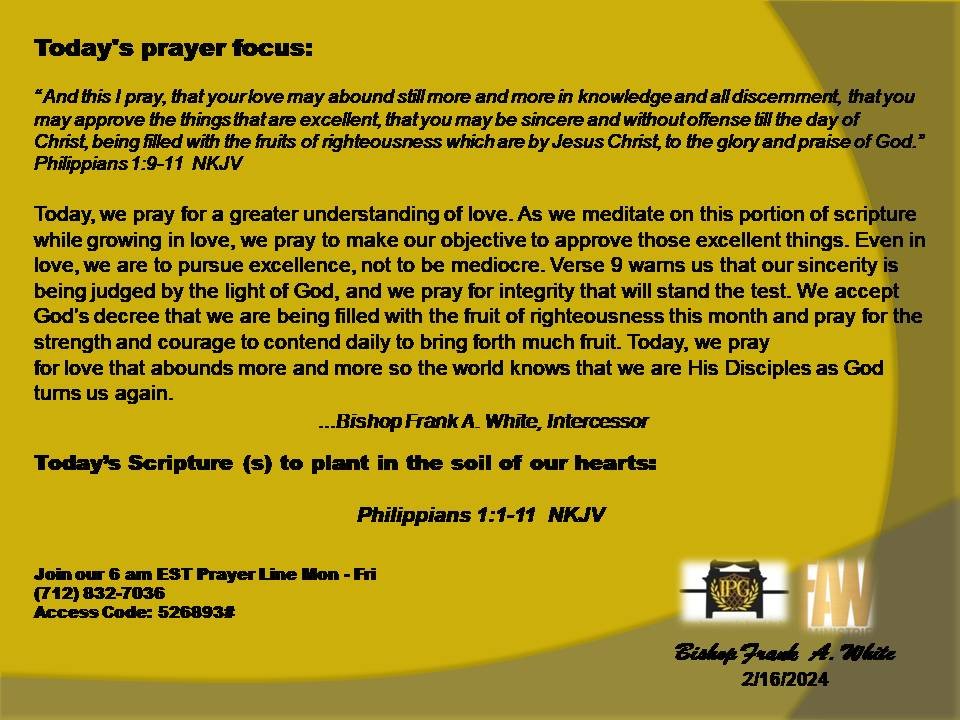 Daily Prayer Focus — FAW Ministries