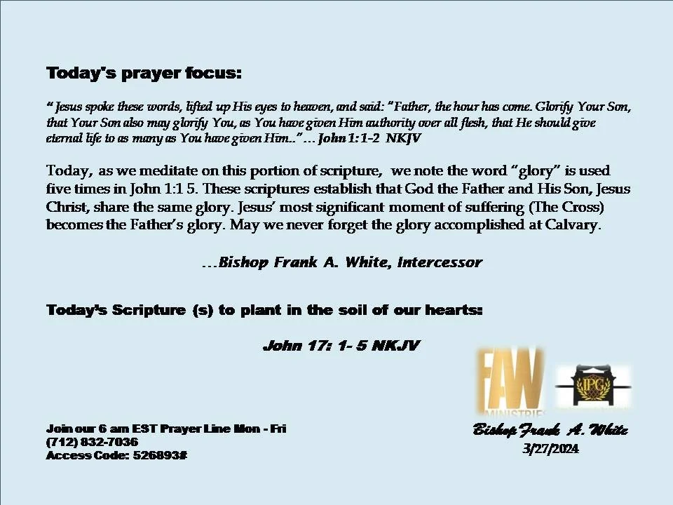 Daily Prayer Focus — FAW Ministries