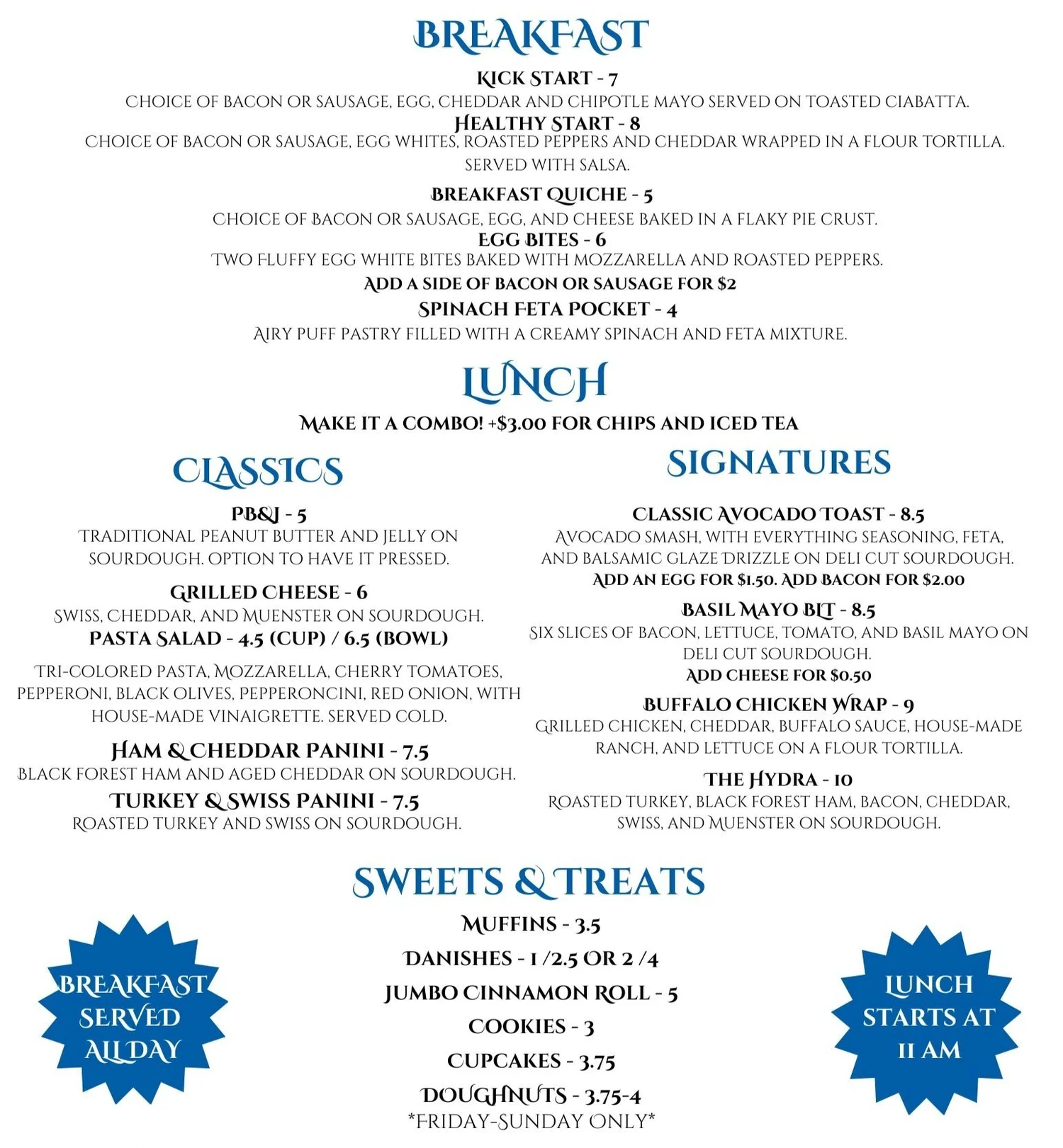 Menu — Argonaut Coffee