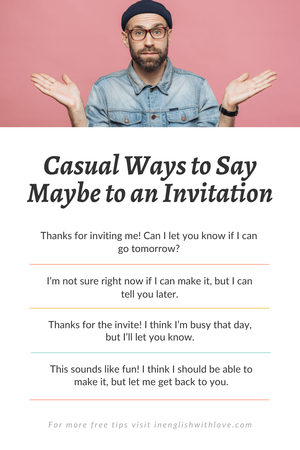 How to Decline an Invitation in English — ESL Teachers Studio by In ...