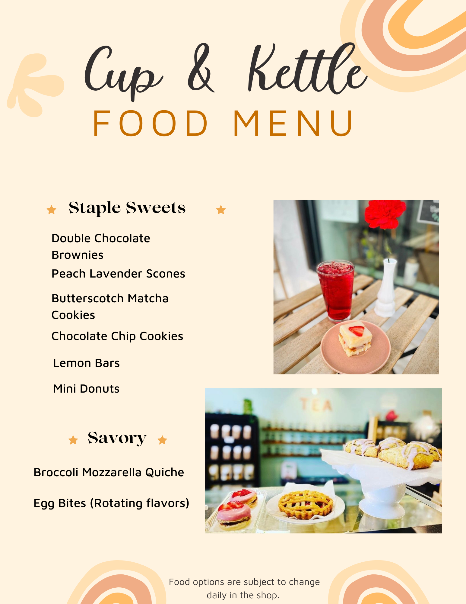 Cup and Kettle Menu — Cup & Kettle Tea