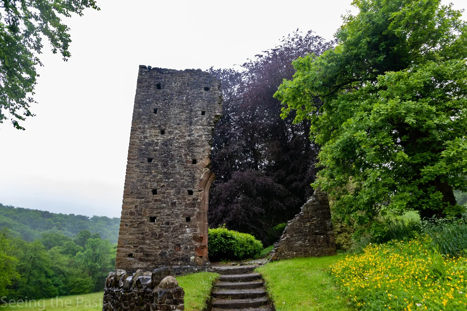 Okehampton Castle; a romantic medieval ruin set in the beautiful Devon ...