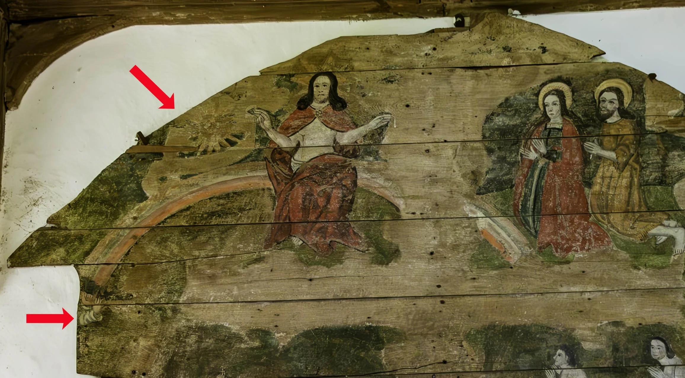 The Wenhaston Doom Painting. A magnificent, highly colourful doom, with ...