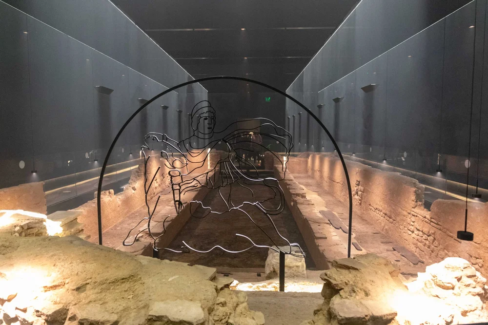 The London Mithraeum, discovered in 1954 under the bombed out ruins of ...