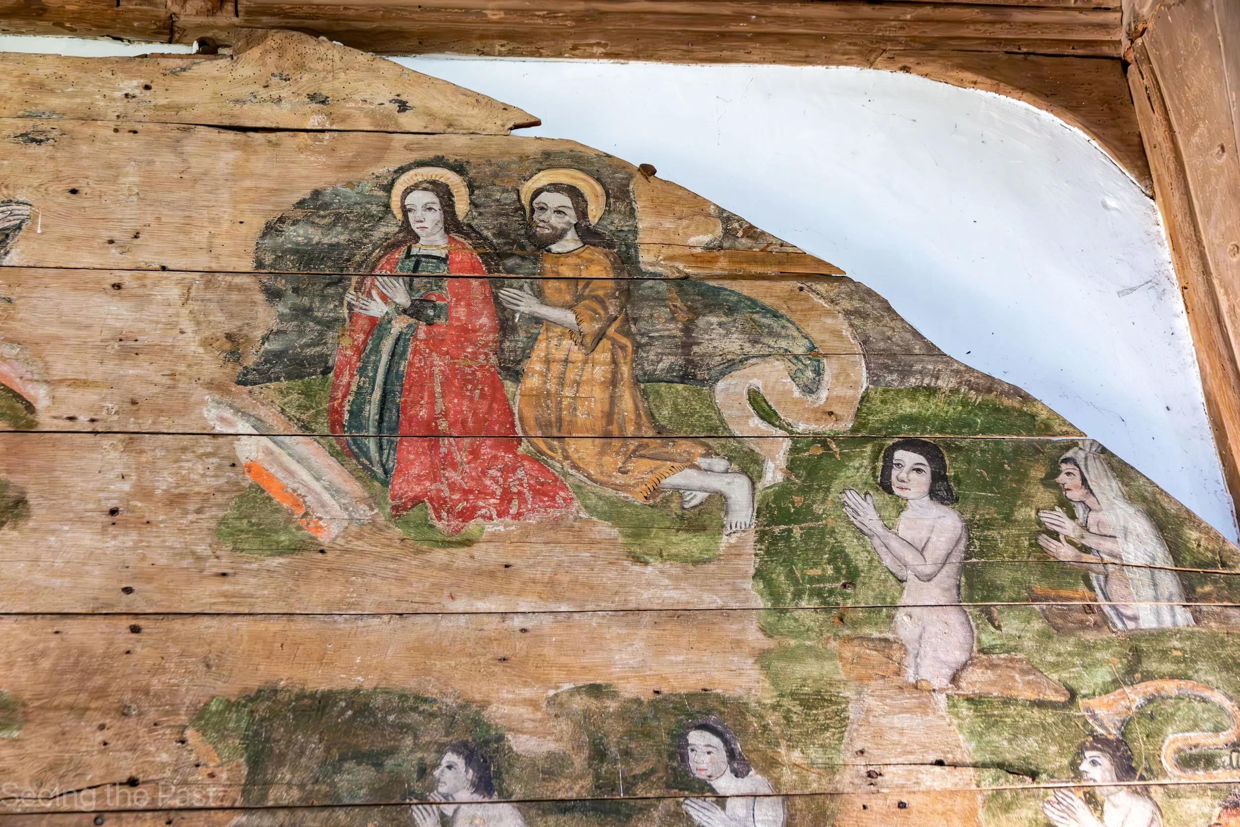 The Wenhaston Doom Painting. A magnificent, highly colourful doom, with ...
