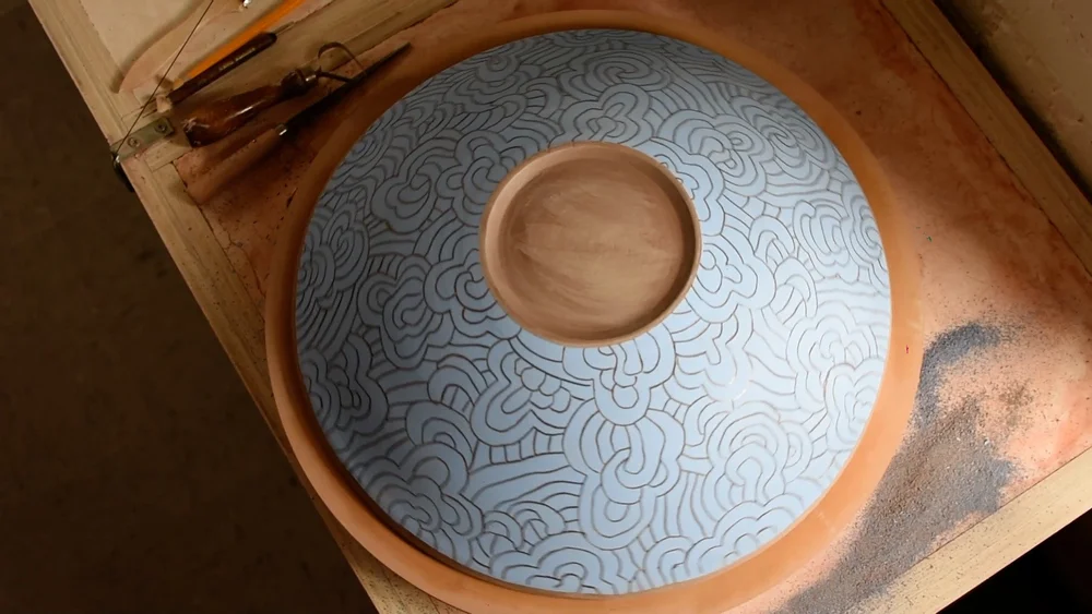 Sgraffito Decoration on a Large Bowl — pottery tutorial — The Studio ...