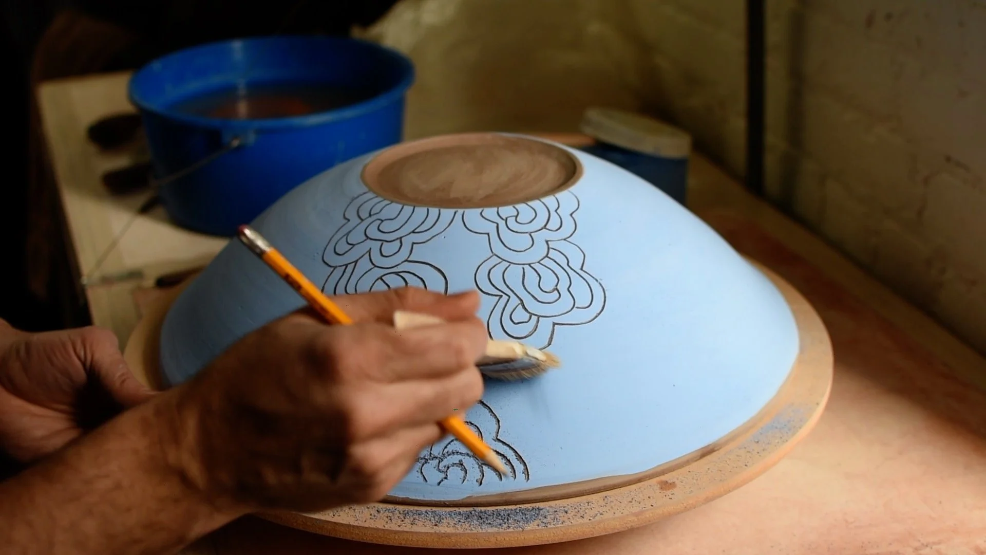 Sgraffito Decoration on a Large Bowl — pottery tutorial — The Studio ...