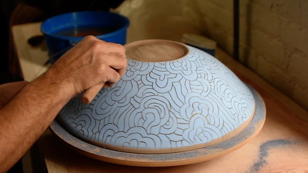Sgraffito Decoration on a Large Bowl — pottery tutorial — The Studio ...