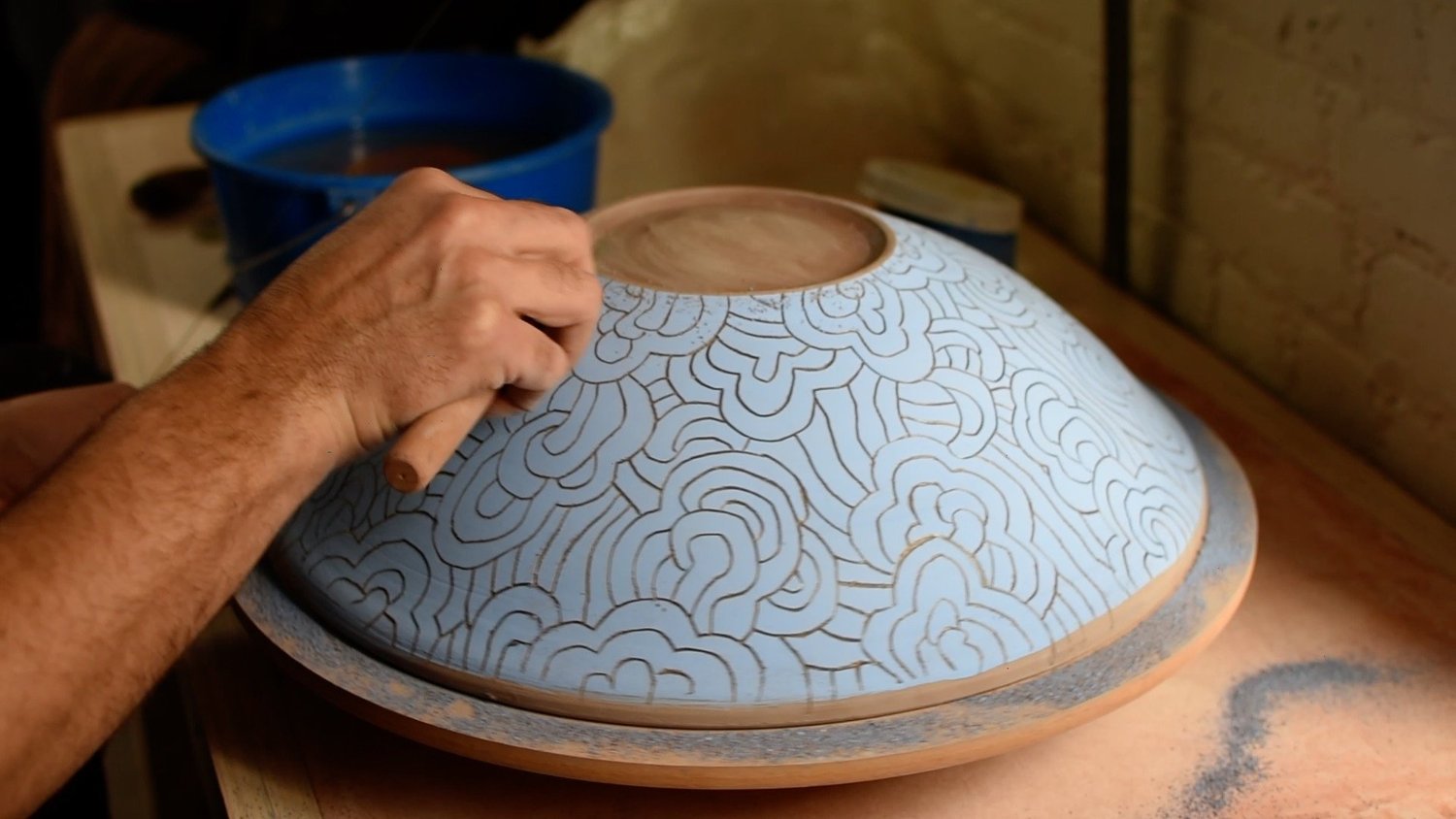 Sgraffito Decoration on a Large Bowl — pottery tutorial — The Studio ...