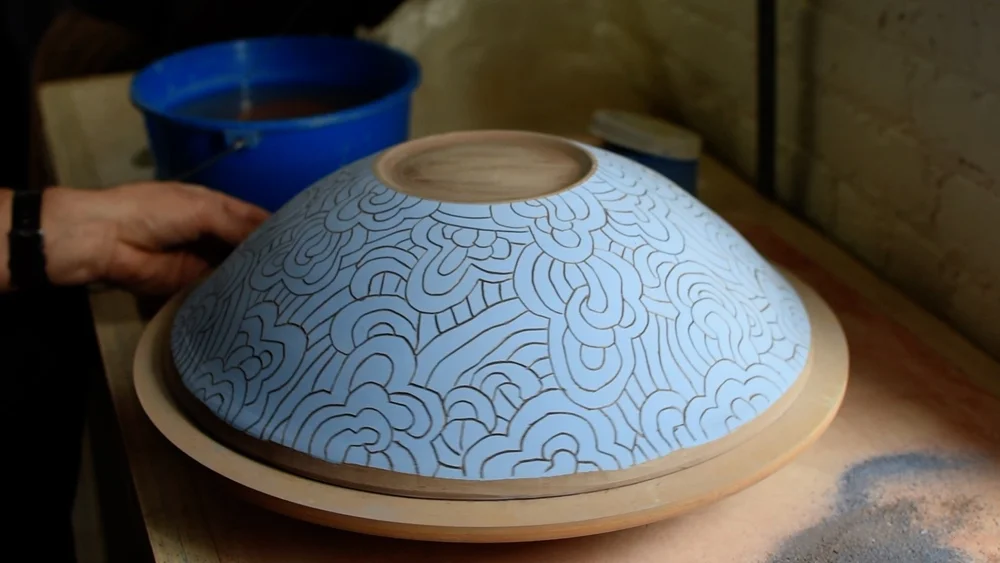 Sgraffito Decoration on a Large Bowl — pottery tutorial — The Studio ...