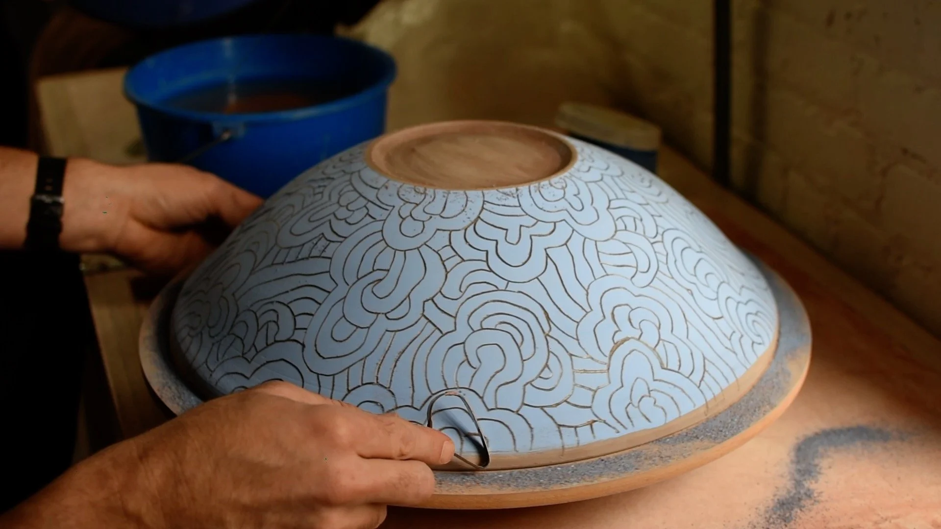 Sgraffito Decoration on a Large Bowl — pottery tutorial — The Studio ...