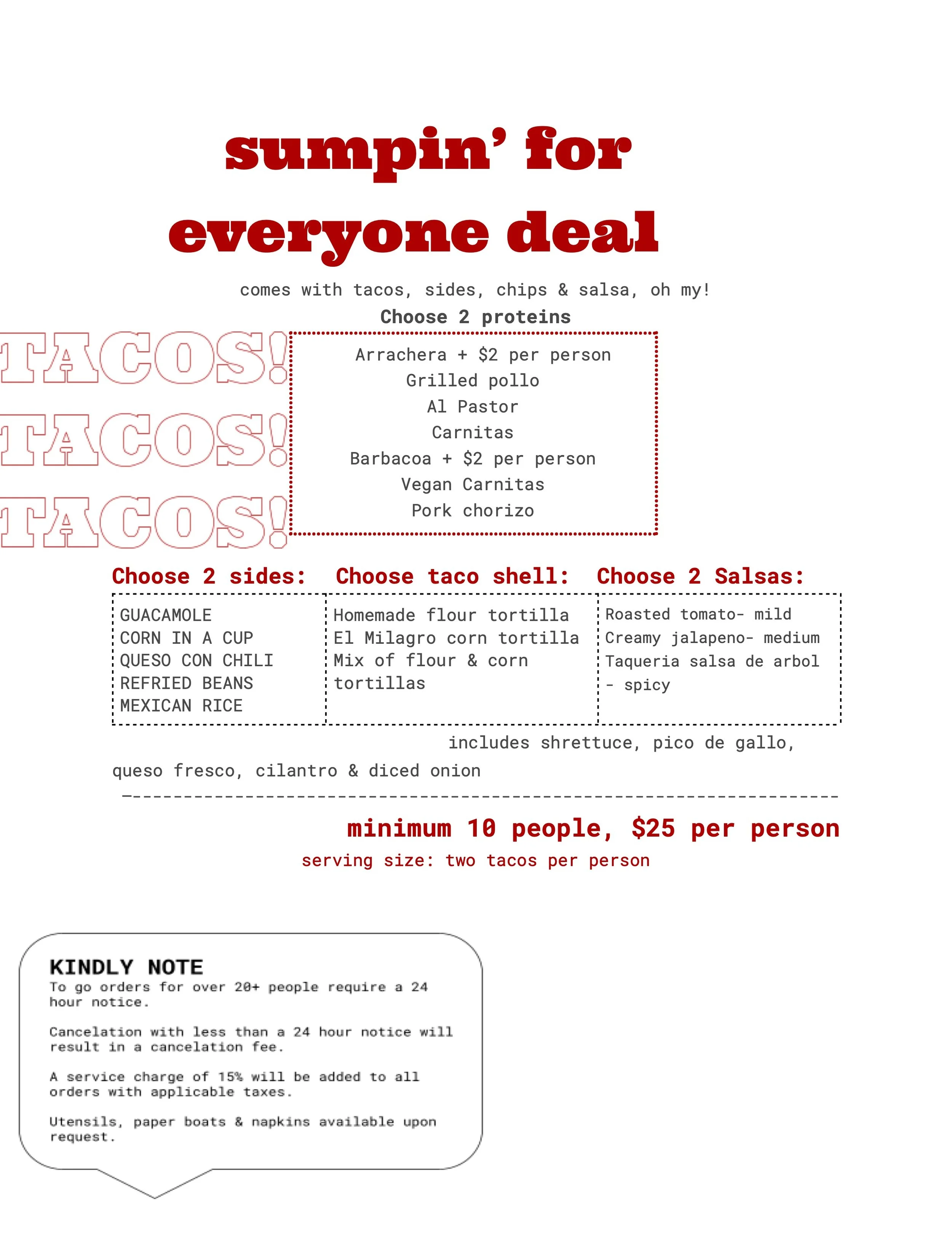 Catering Info — T Í O F U N