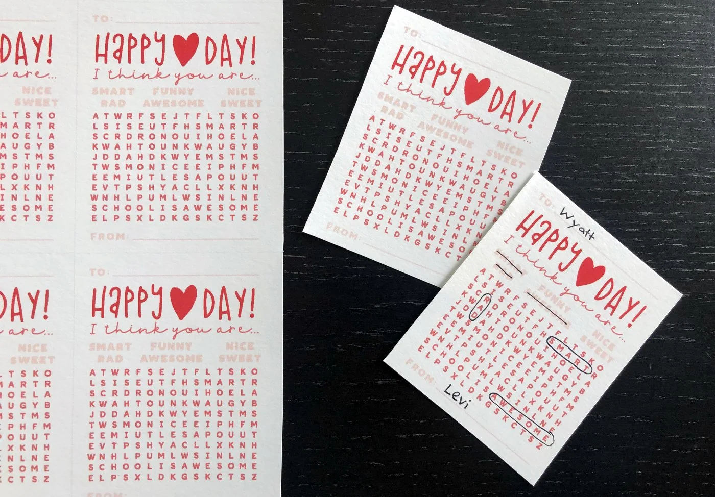 Free Valentine MASH Game & Word Search Cards — Jessie Steury