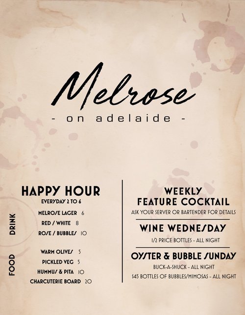 Drink — Melrose On Adelaide