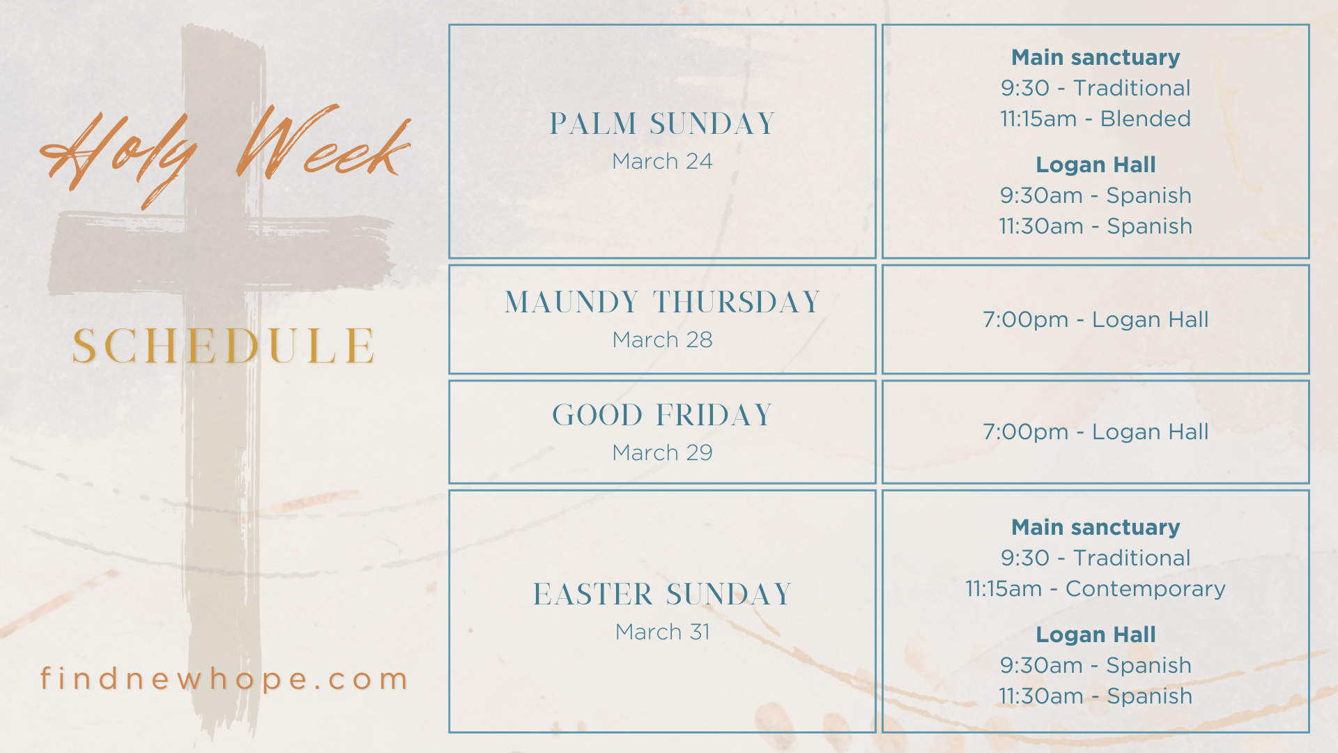 Holy Week at New Hope — New Hope Church