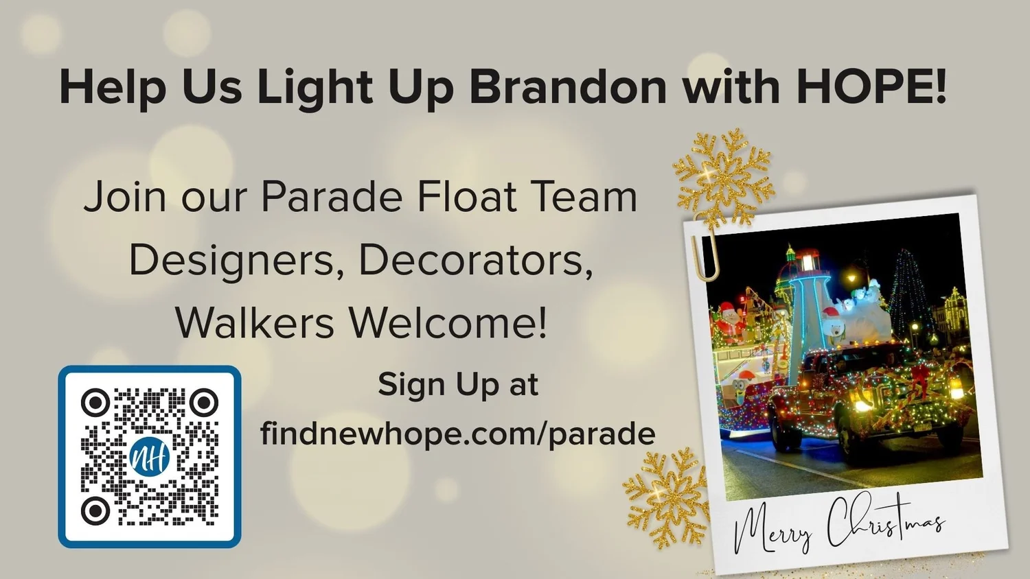 Show Jesus as The Light of the World at Brandon Parade of Lights! — New ...