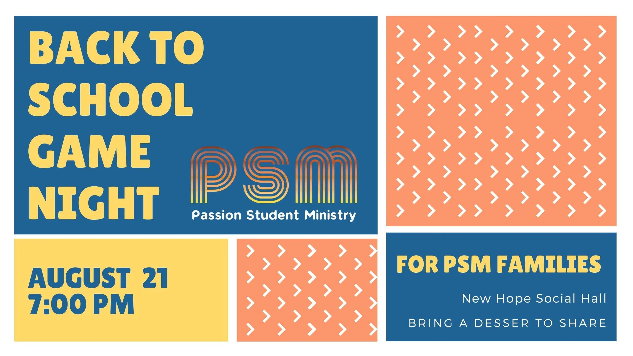 PSM Back to School Game Night — New Hope Church