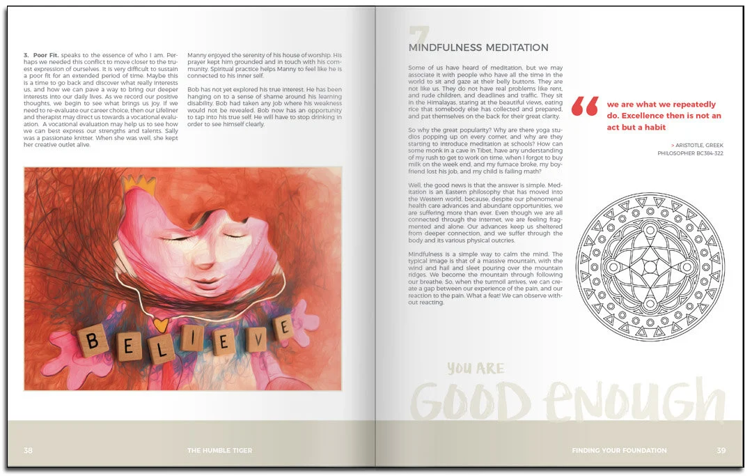 The Humble Tiger: Empowering Mental Health Workbook — Brady Book Design