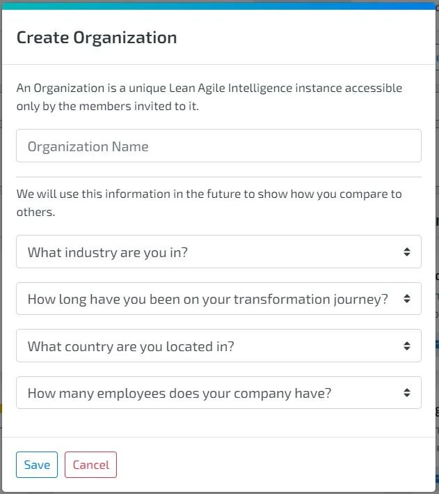 Quick Start: Organization Setup - Lean Agile Intelligence
