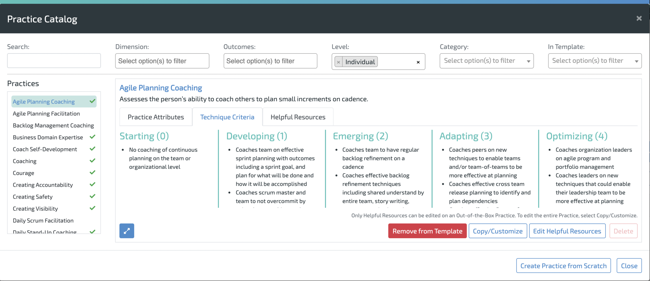 Customizing Assessment Templates — Lean Agile Intelligence