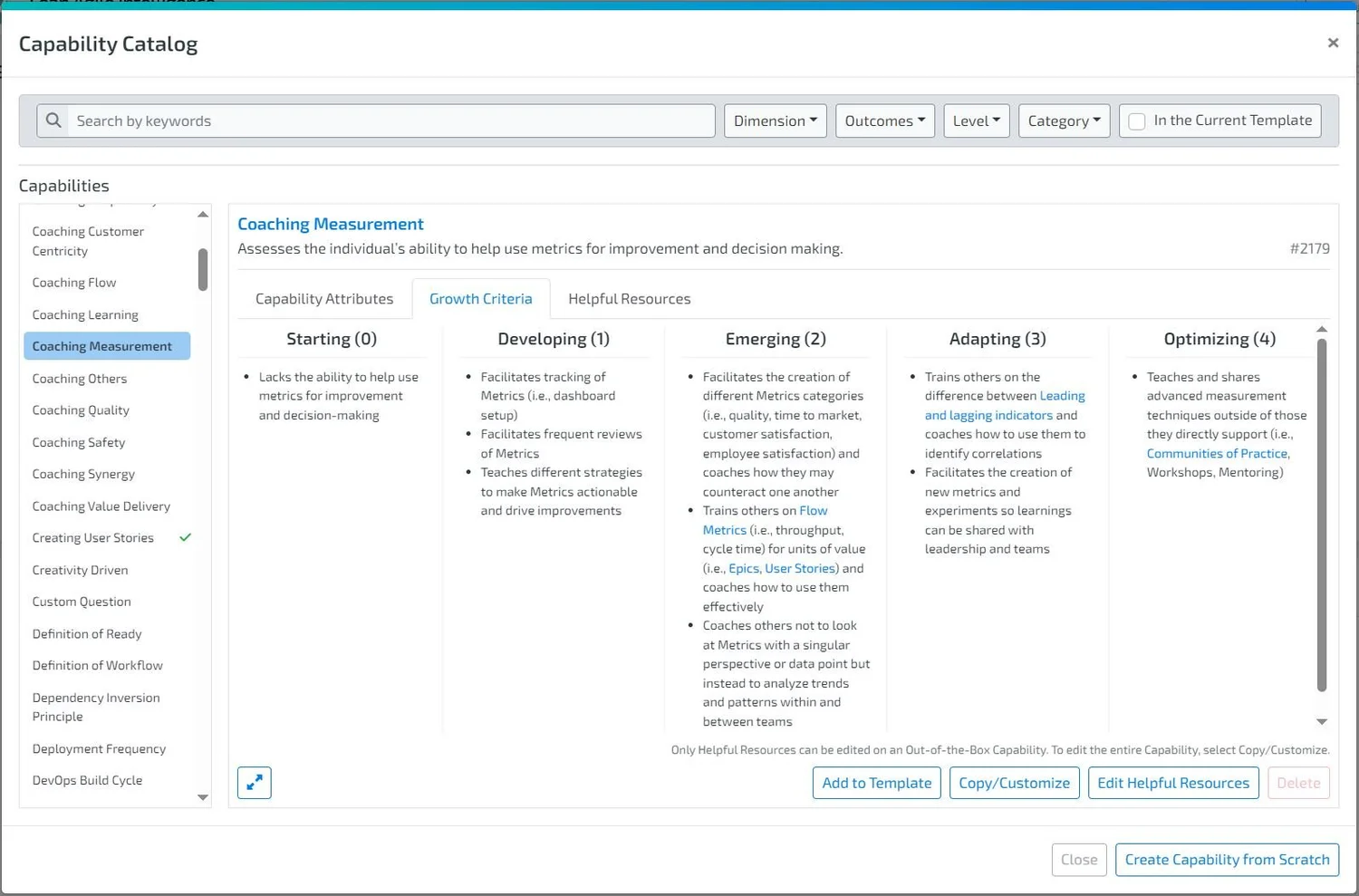 Customizing Capability Templates - Lean Agile Intelligence