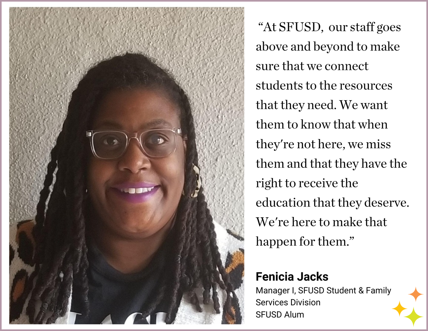 Spark Spotlight - Fenicia Jacks — Spark* SF Public Schools